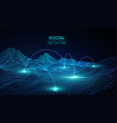 Network connection concept blue Royalty Free Vector Image