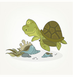 Happy cartoon turtle Royalty Free Vector Image