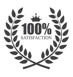 100 satisfaction guaranteed golden medal label Vector Image