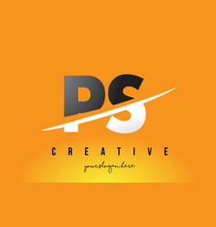 Ps p s letter modern logo design with yellow Vector Image