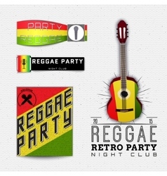 Reggae party insignia and labels for any use Vector Image