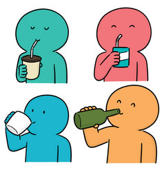 Set of man drinking Royalty Free Vector Image - VectorStock