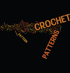 Free crochet patterns text background word cloud Vector Image