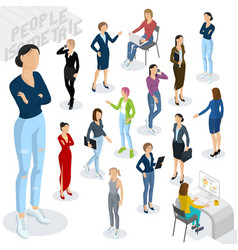 Isometric people set Royalty Free Vector Image