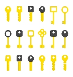 Set of Gold Keys Royalty Free Vector Image - VectorStock