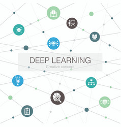 Deep learning infographic 10 steps ui design Vector Image