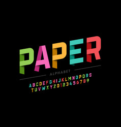 Paper style font design Royalty Free Vector Image