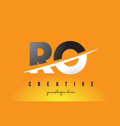 Ro r o brushed letter logo design with creative Vector Image