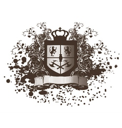 Shield with scroll Royalty Free Vector Image - VectorStock