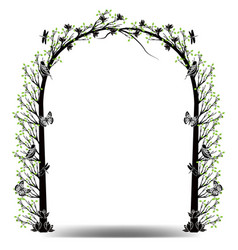 Graphic element tree frame gateway Royalty Free Vector Image