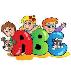 Image with alphabet theme 1 Royalty Free Vector Image