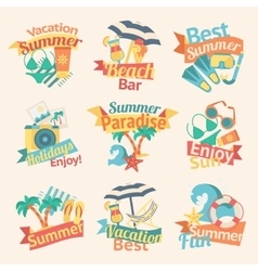 Beach Labels Flat Set Royalty Free Vector Image