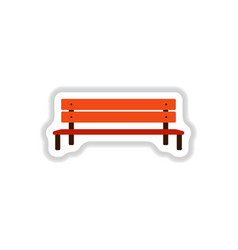 Bench in paper sticker style Royalty Free Vector Image