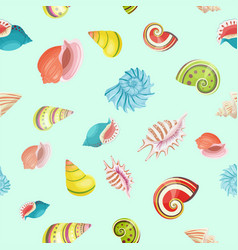Sea shells retro seamless pattern Royalty Free Vector Image