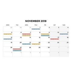 Calendar infographic table chart presentation Vector Image