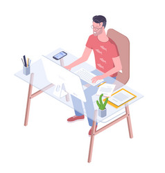 Young professionals at work Royalty Free Vector Image