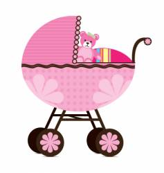 Newborn baby doing selfie right out of the pram Vector Image