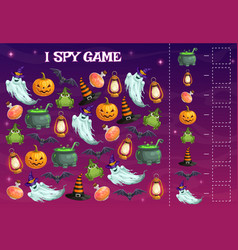 I spy game for kids with halloween characters Vector Image