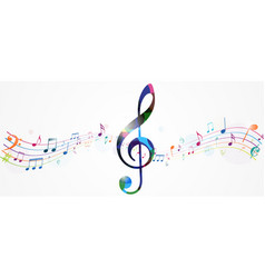 Colorful music notes Royalty Free Vector Image