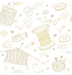 Knitting and needlework seamless pattern Vector Image