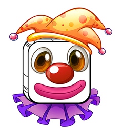 Three-dimensional red cube with eyes Royalty Free Vector