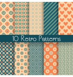 Retro different seamless patterns tiling Vector Image