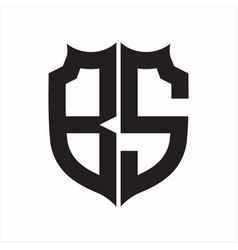 Bs logo monogram with four cone rounded Royalty Free Vector