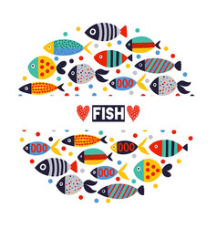 Cute fish card Royalty Free Vector Image - VectorStock