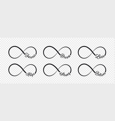 Believe - infinity symbol repetition and Vector Image
