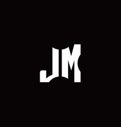 Jm logo monogram with piece circle ribbon style Vector Image