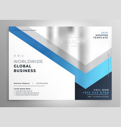 Modern blue business brochure flyer poster design Vector Image