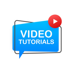 Video tutorial icon isolated on white background Vector Image