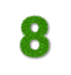 Grass number three green number three isolated on Vector Image