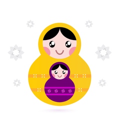 Traditional russian matrioska doll family isolated