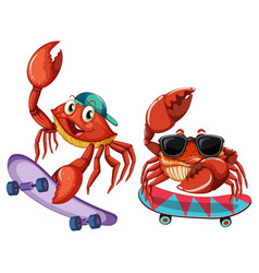 Red crab cartoon Royalty Free Vector Image - VectorStock