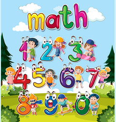 Counting number 0 to 9 for kids Royalty Free Vector Image