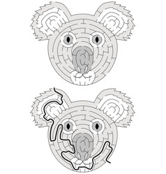 Maze activity with penguins Royalty Free Vector Image