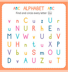 Find and circle every letter o worksheet for Vector Image