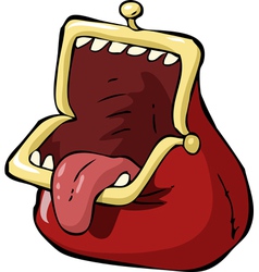 Cute and funny purse wallet character emoticons Vector Image