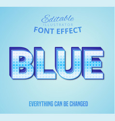 3d blue neon text style effect Royalty Free Vector Image