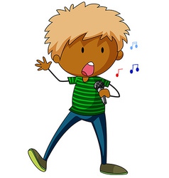 Boy singing Royalty Free Vector Image - VectorStock