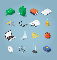 Isometric school grade Royalty Free Vector Image
