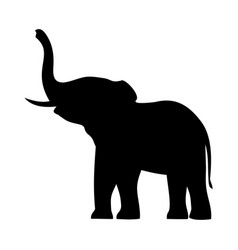 Elephant with raised trunk Royalty Free Vector Image