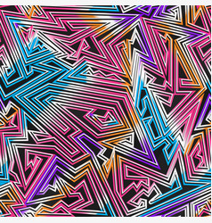 Bright neon geometric seamless texture Royalty Free Vector