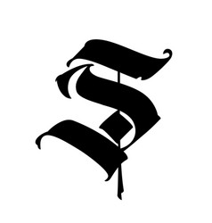Letter s in gothic style alphabet the symbol Vector Image