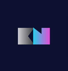 Initial alphabet letter kn k n logo company icon Vector Image