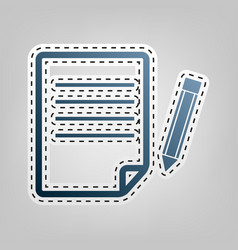 Paper and pencil sign blue icon Royalty Free Vector Image