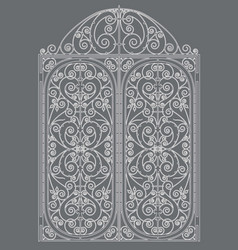 Forged iron gate Royalty Free Vector Image - VectorStock