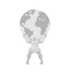 Atlas keeps earth atlant holds world on his Vector Image