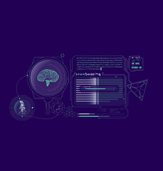 Data hud round frame cartoon Royalty Free Vector Image